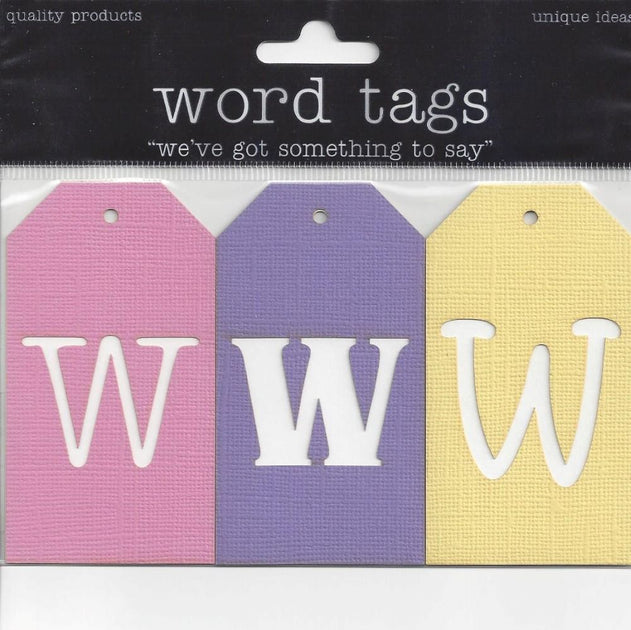 Deluxe Cuts Letter Tags W (Pink, Purple and Lemon) – JustScrapping